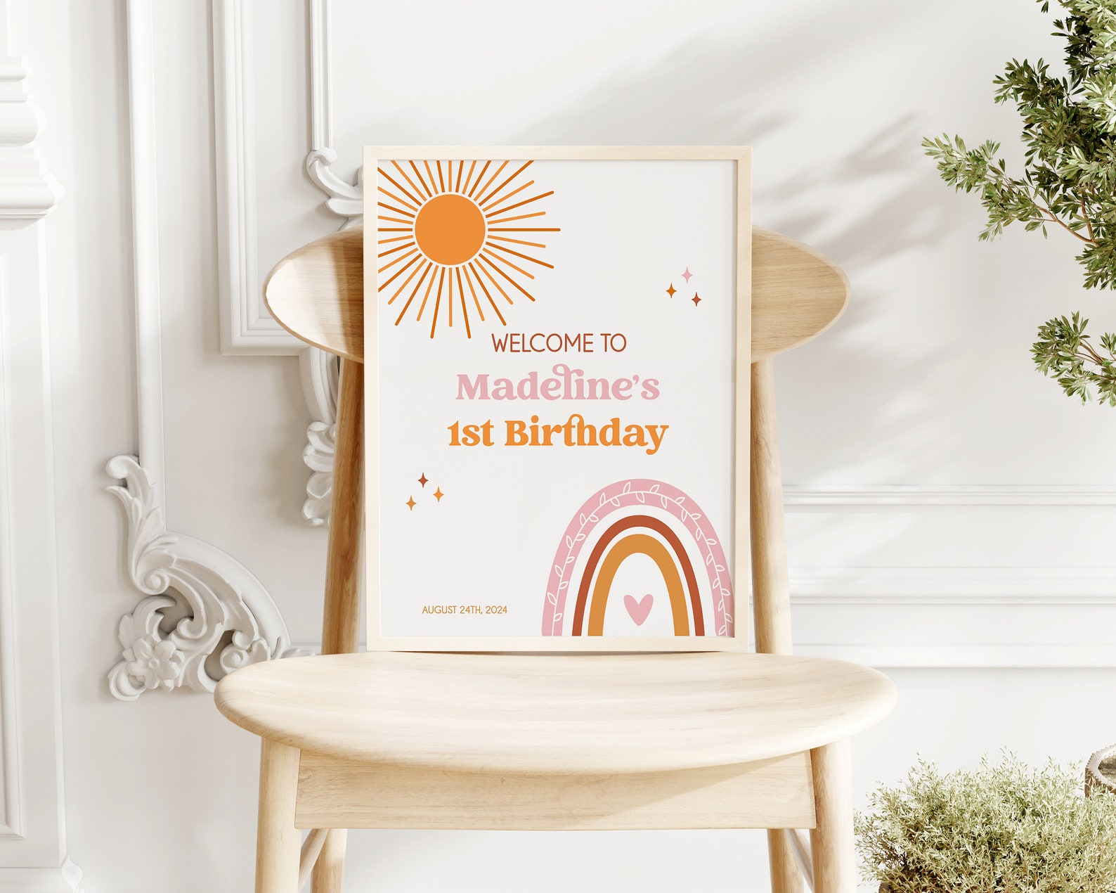 Sun Birthday Welcome Sign, Sunshine Party Poster, First Trip Around the ...