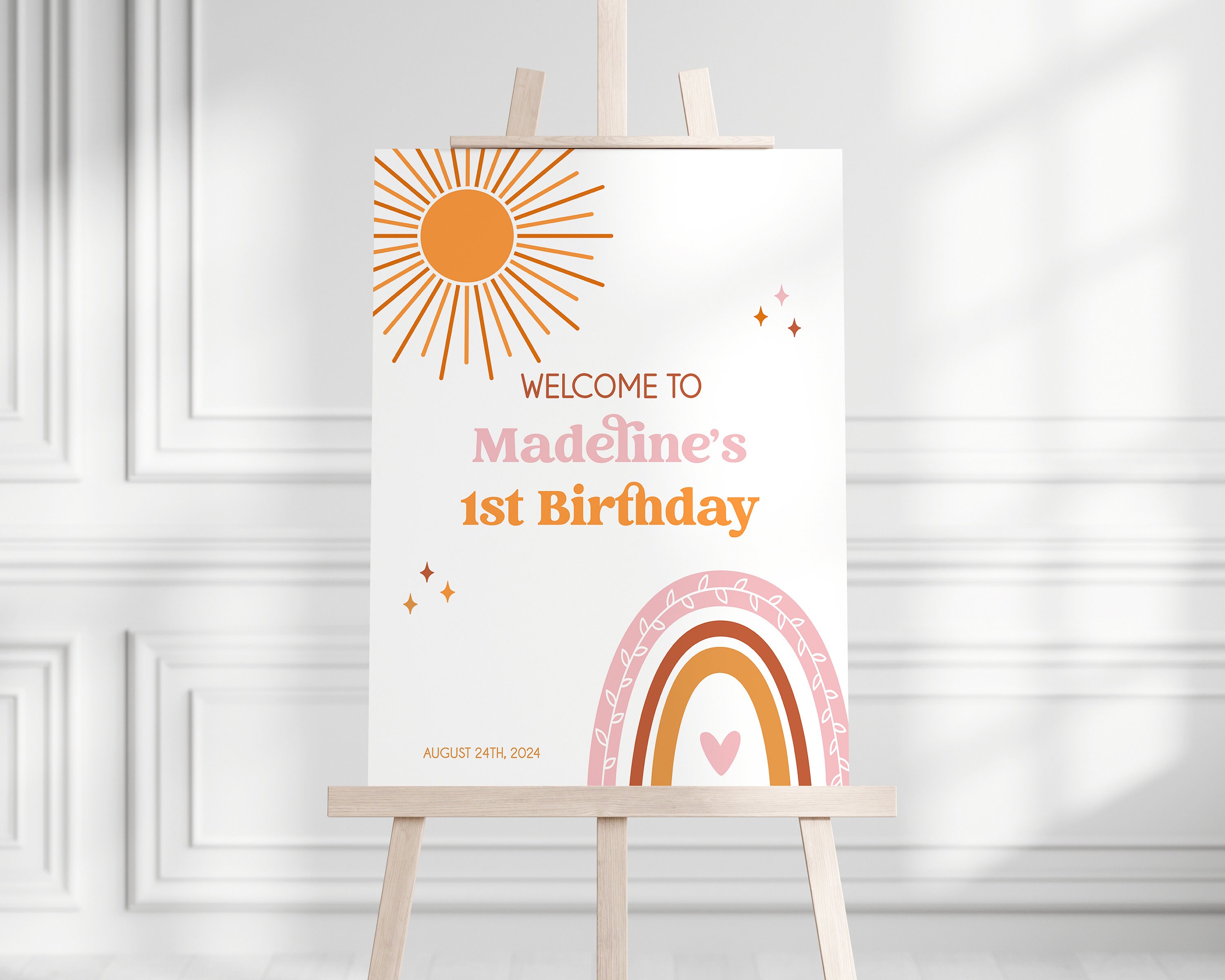 Sun Birthday Welcome Sign, Sunshine Party Poster, First Trip Around the ...