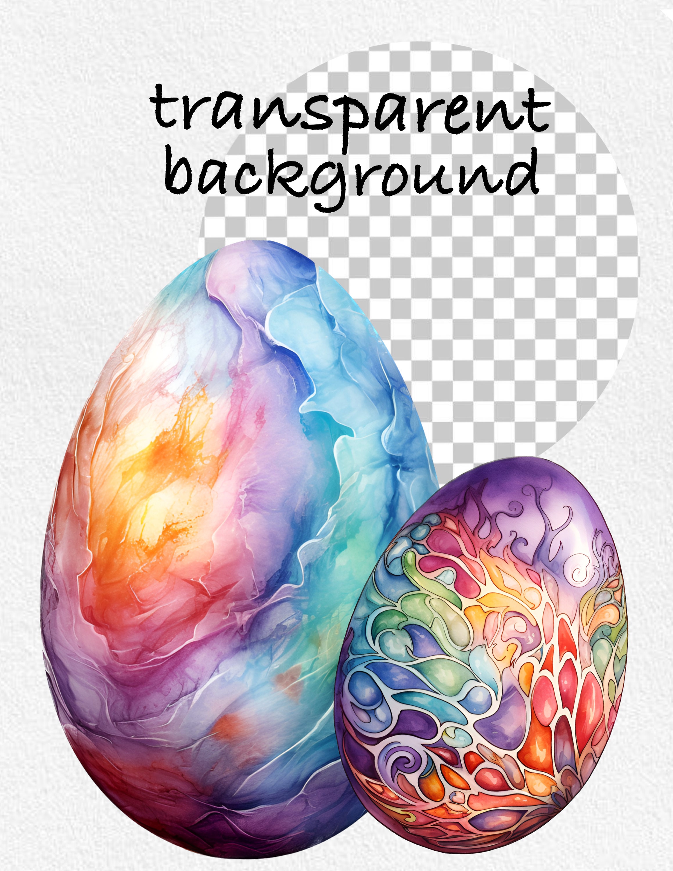 Easter Eggs Watercolor Clipart, Easter Clipart, Set of Digital PNG ...