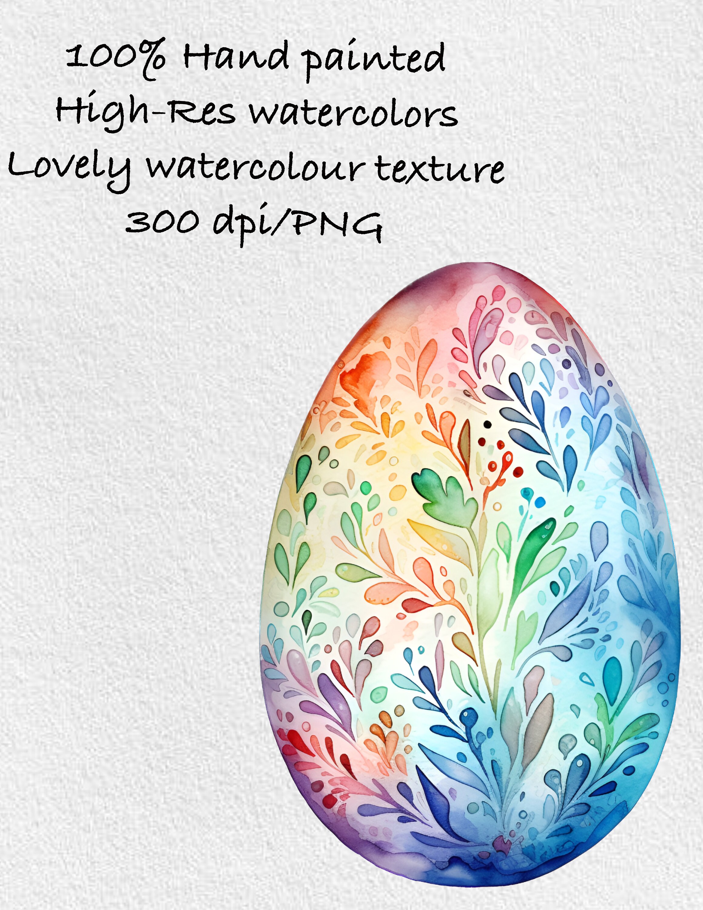 Easter Eggs Watercolor Clipart, Easter Clipart, Set of Digital PNG ...