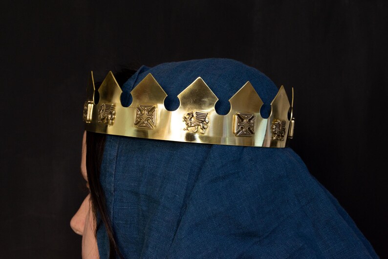 Medieval Brass Crown With Griffin & Cross - Etsy