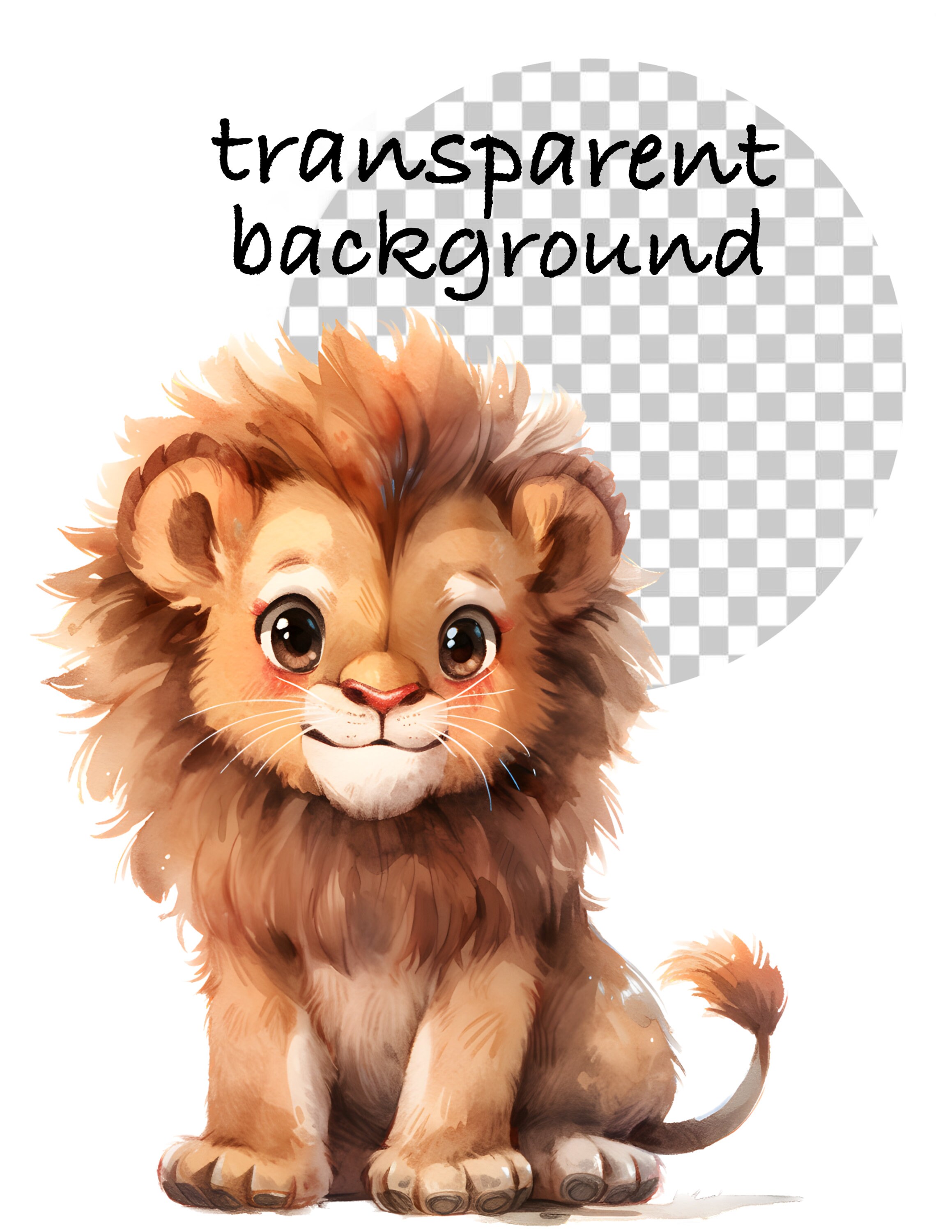 Lions Watercolor Clipart Safari Animals Clipart Set of - Etsy