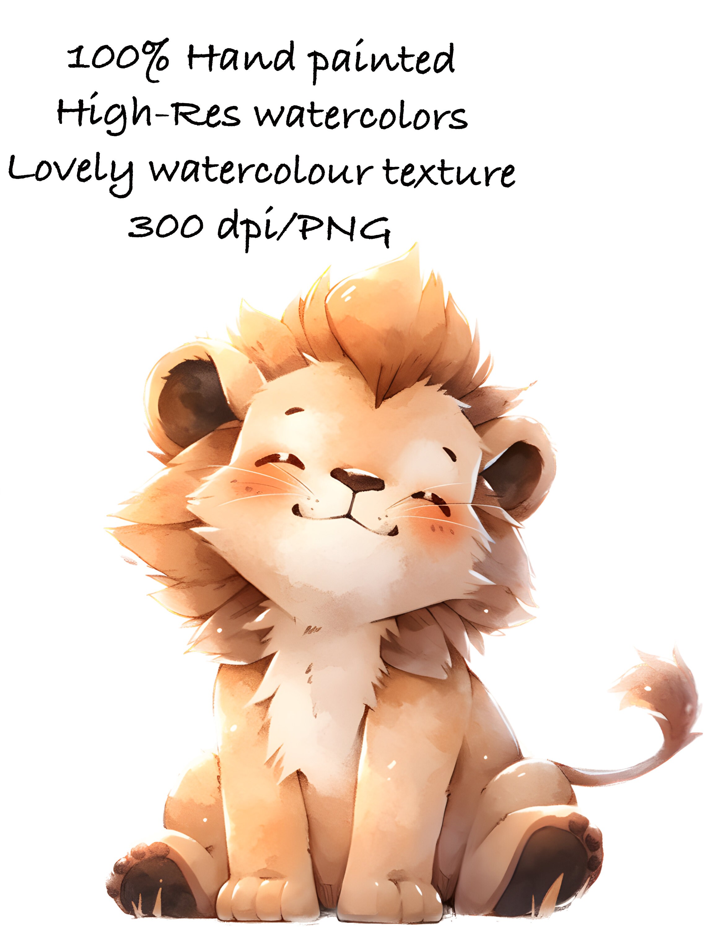 Lions Watercolor Clipart Safari Animals Clipart Set of - Etsy