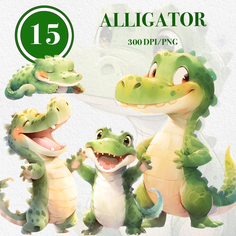 Alligator Clip Art - Etsy