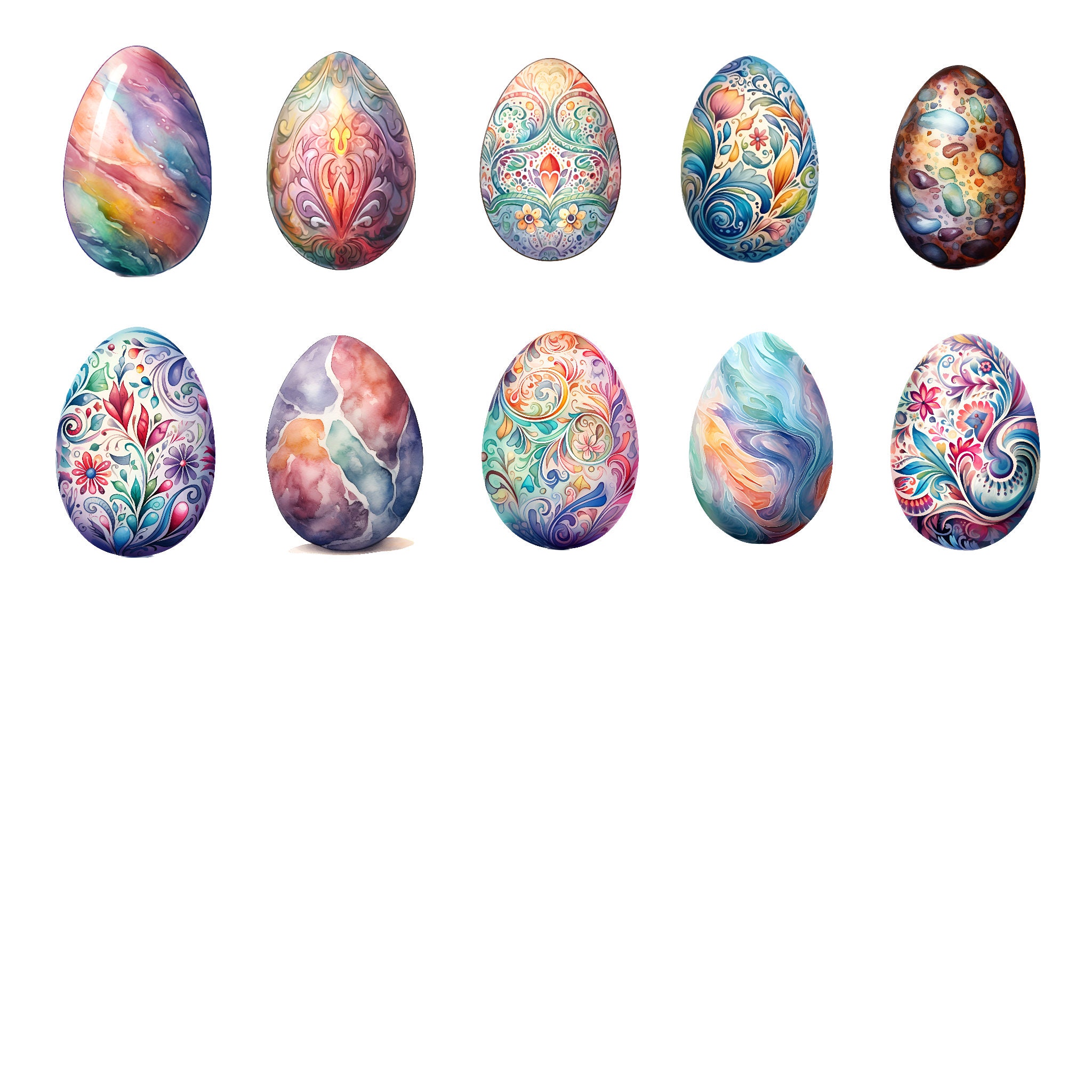 Easter Eggs Watercolor Clipart, Easter Clipart, Set of Digital PNG ...