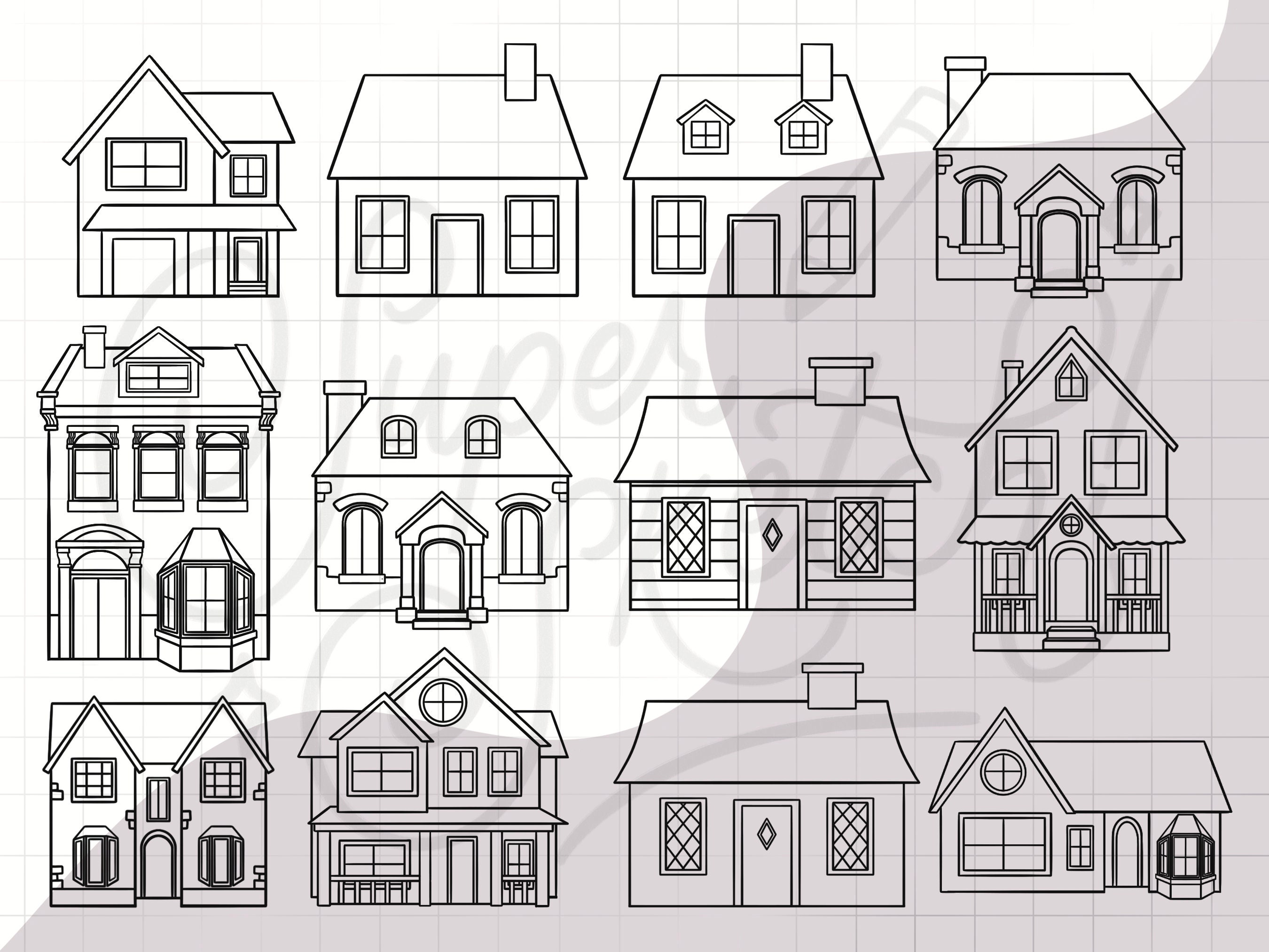 47 House Procreate Stamp Brush Set Amsterdam Procreate House ...