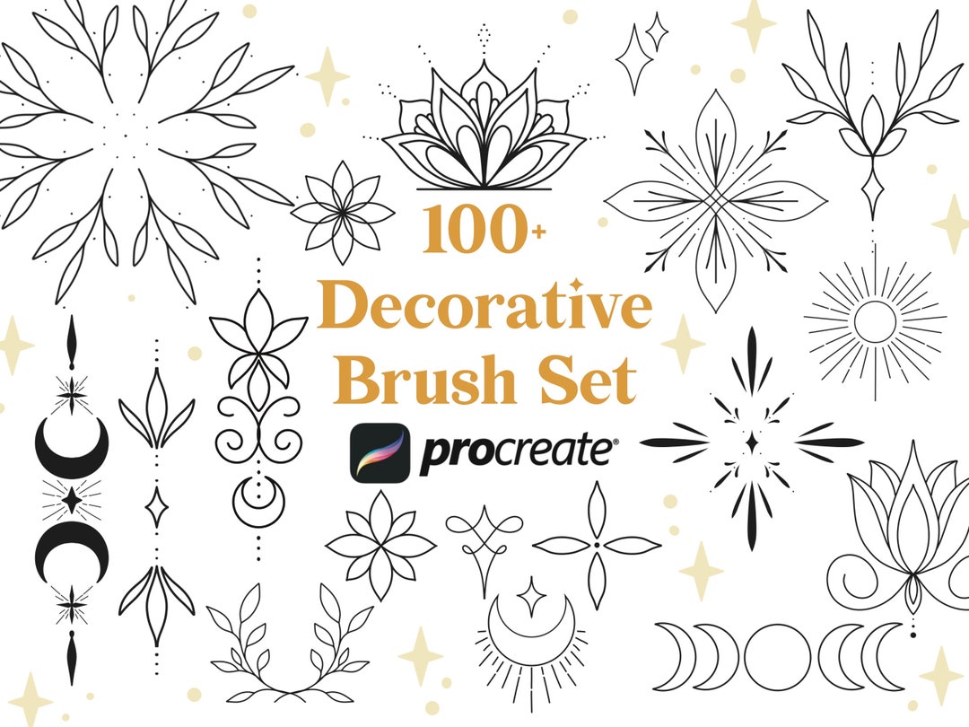 100+ Decorative Procreate Brushes | Ornamental Stamps | Mandala ...
