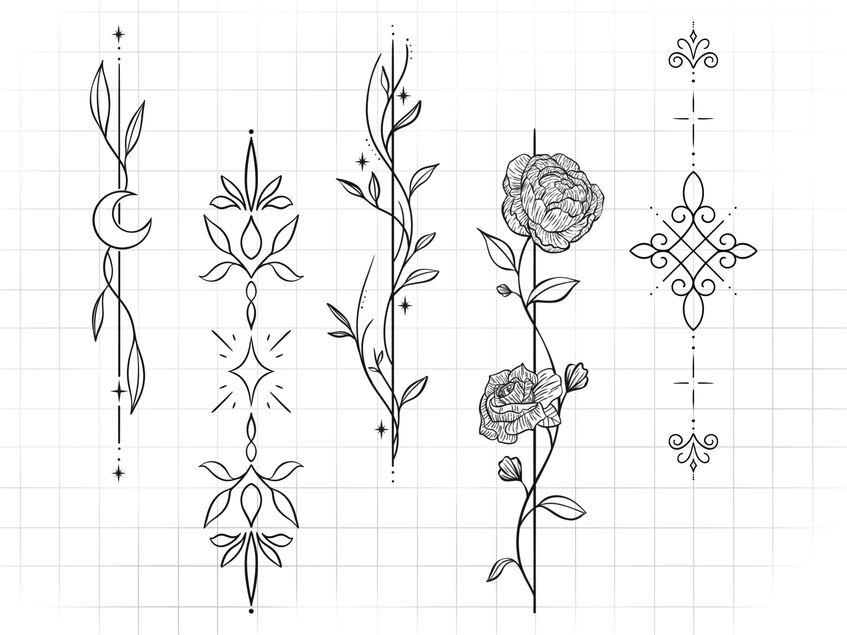 28 Long Tattoos Back Tattoos Procreate Stamps Celestial Tattoo Stamps ...