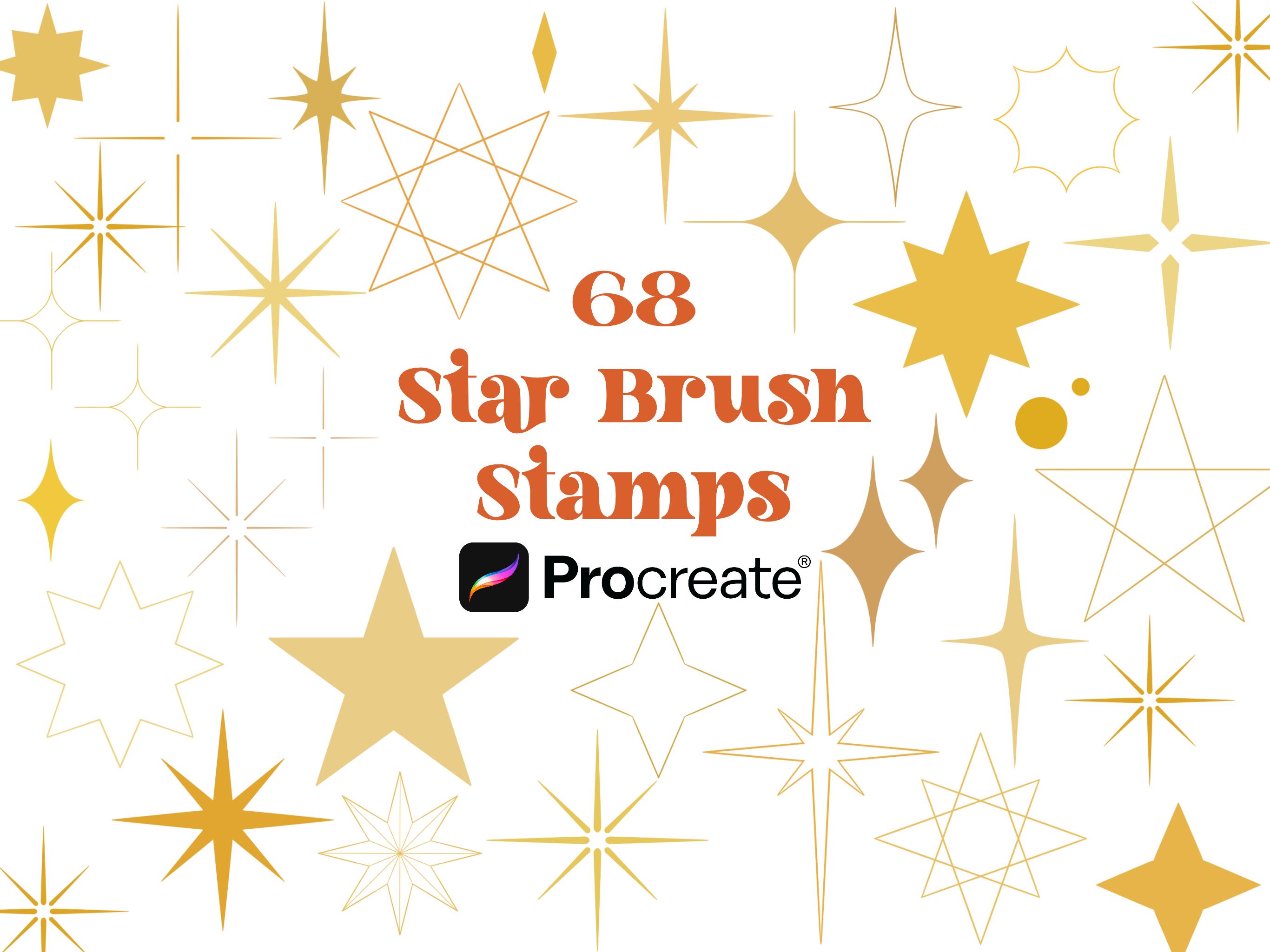 68 Stars Procreate Brush Stamps | Star Stamps | Star Brushes ...