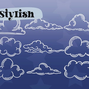 82 Cloud PNG Files | Goodnotes Journaling | Clipart Set | Cloud ...