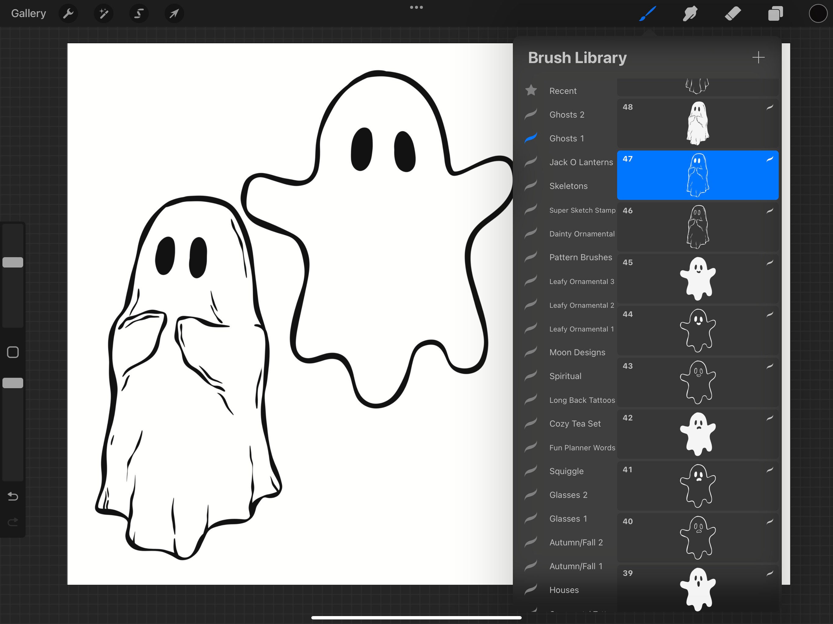 103 Ghost Procreate Brushes Halloween Procreate Stamps - Etsy