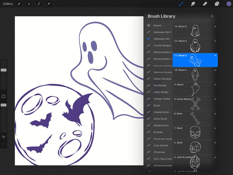 63 Halloween Procreate Brushes | Procreate Brush Set | Halloween ...