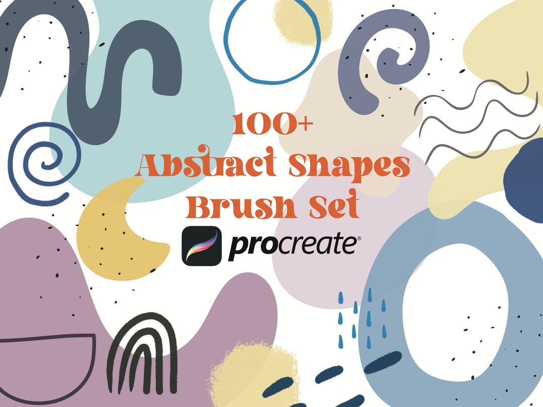 100+ Abstract Shapes Procreate Brush Set | Abstract Brush Stamp | Hand ...