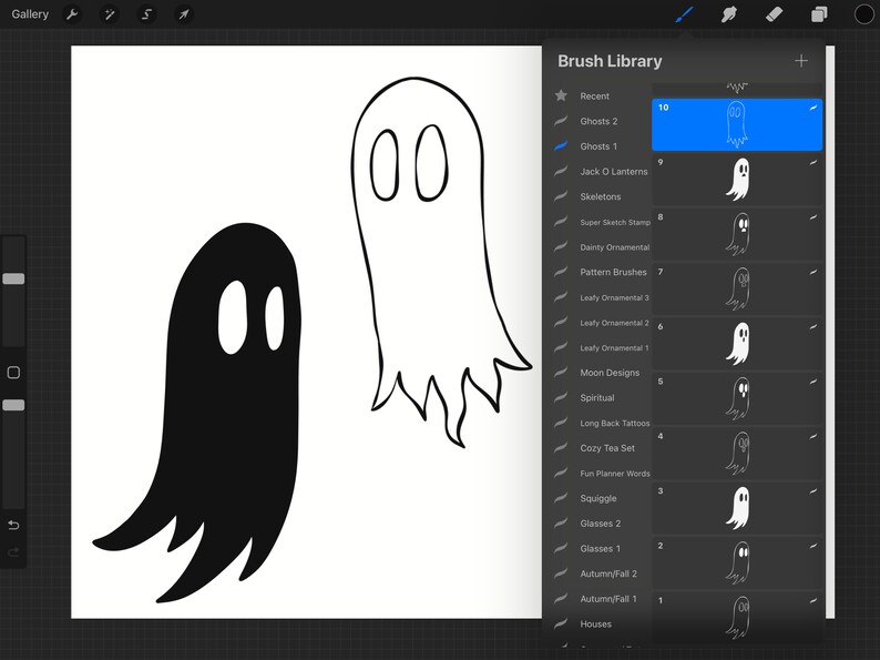 103 Ghost Procreate Brushes - Halloween Procreate Stamps | Spooky Brush ...