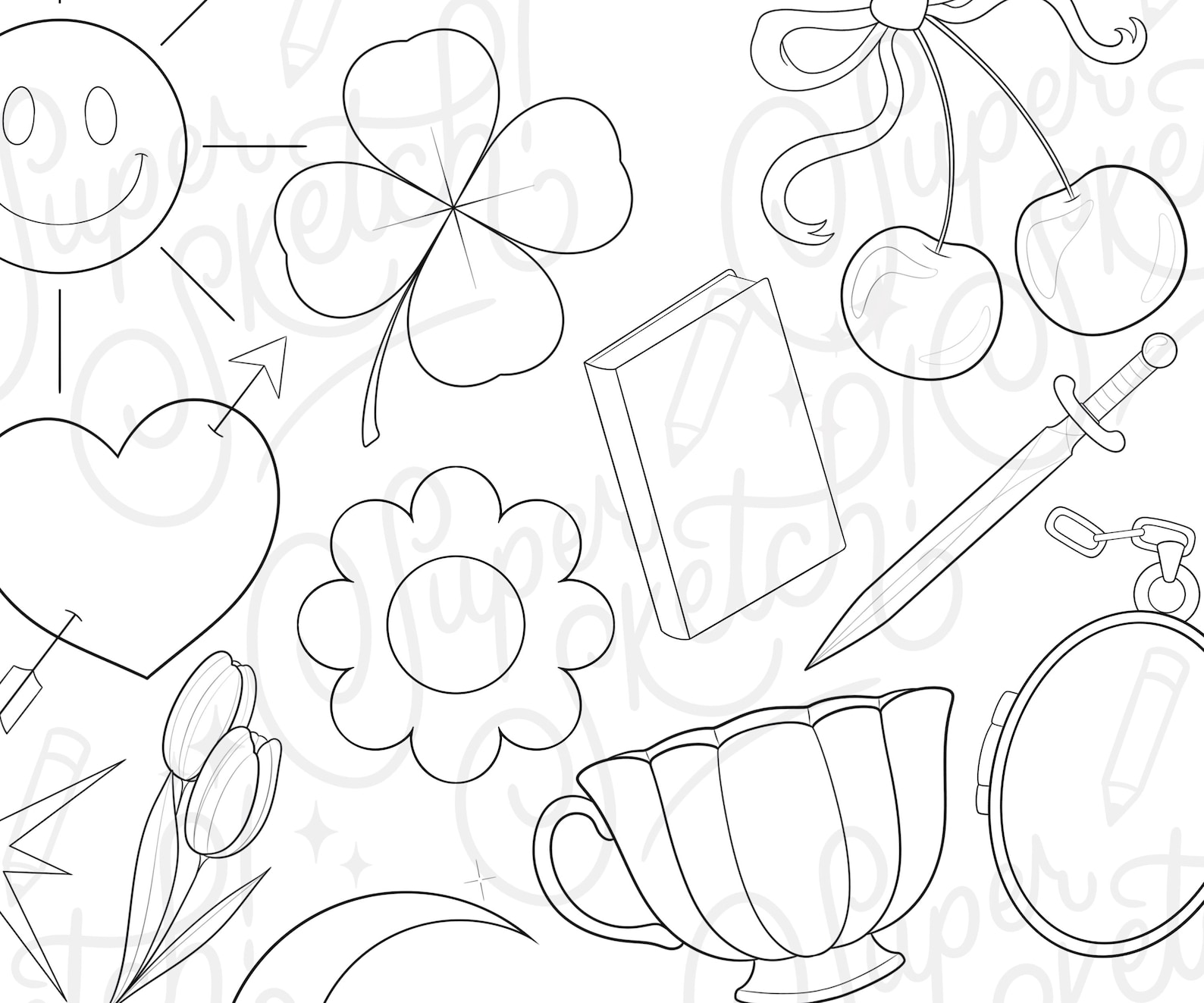 70 Tiny Tattoos PNG Files | Fineline Tattoos Png Drawings | Flash Sheet ...