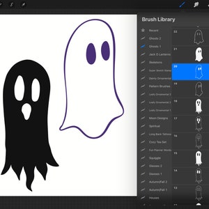 103 Ghost Procreate Brushes - Halloween Procreate Stamps | Spooky Brush ...
