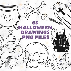 63 Halloween Clipart PNG Files | Halloween Doodles | Halloween Art ...