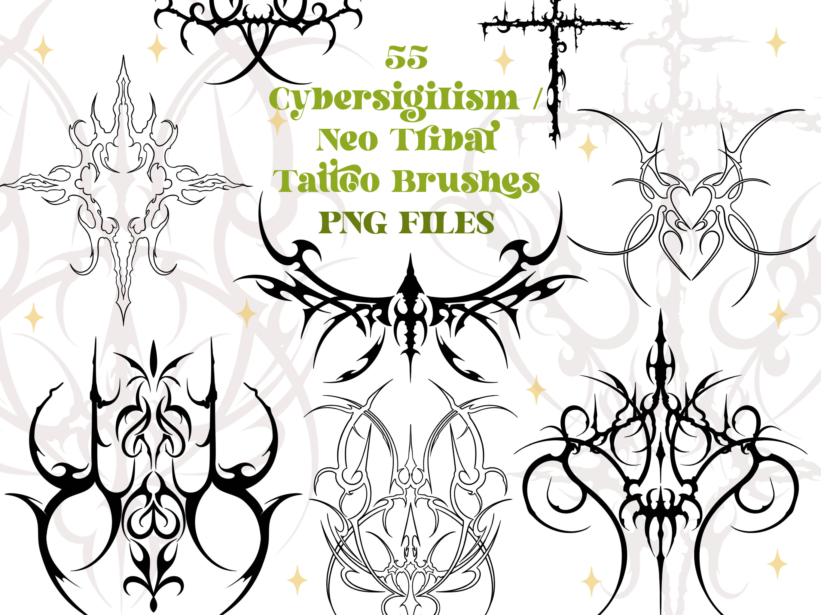 55 Cybersigilism / Neo Tribal PNG FILES Tattoo Designs Cyber Sigilism ...