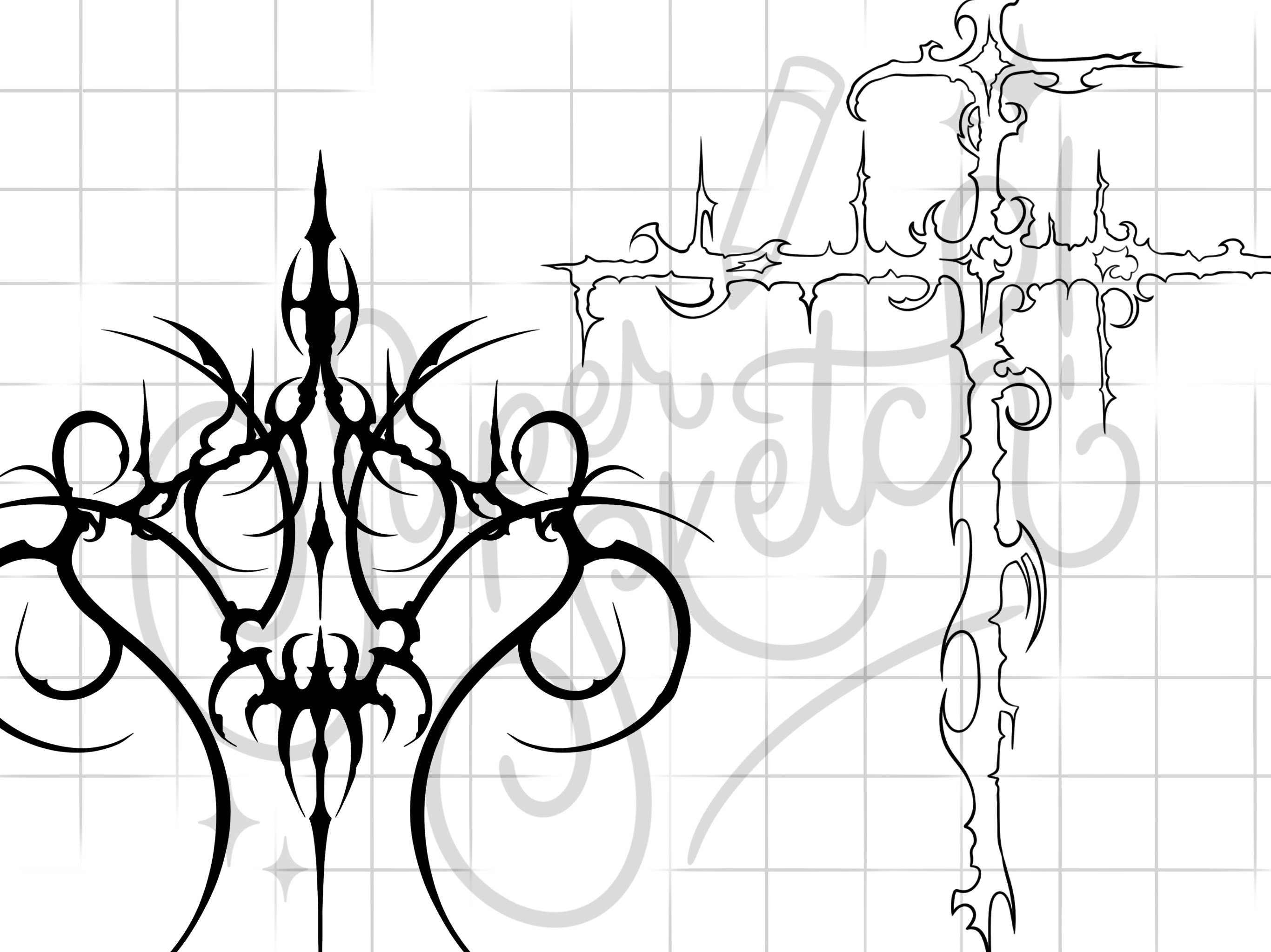 55 Cybersigilism / Neo Tribal PNG FILES Tattoo Designs Cyber Sigilism ...