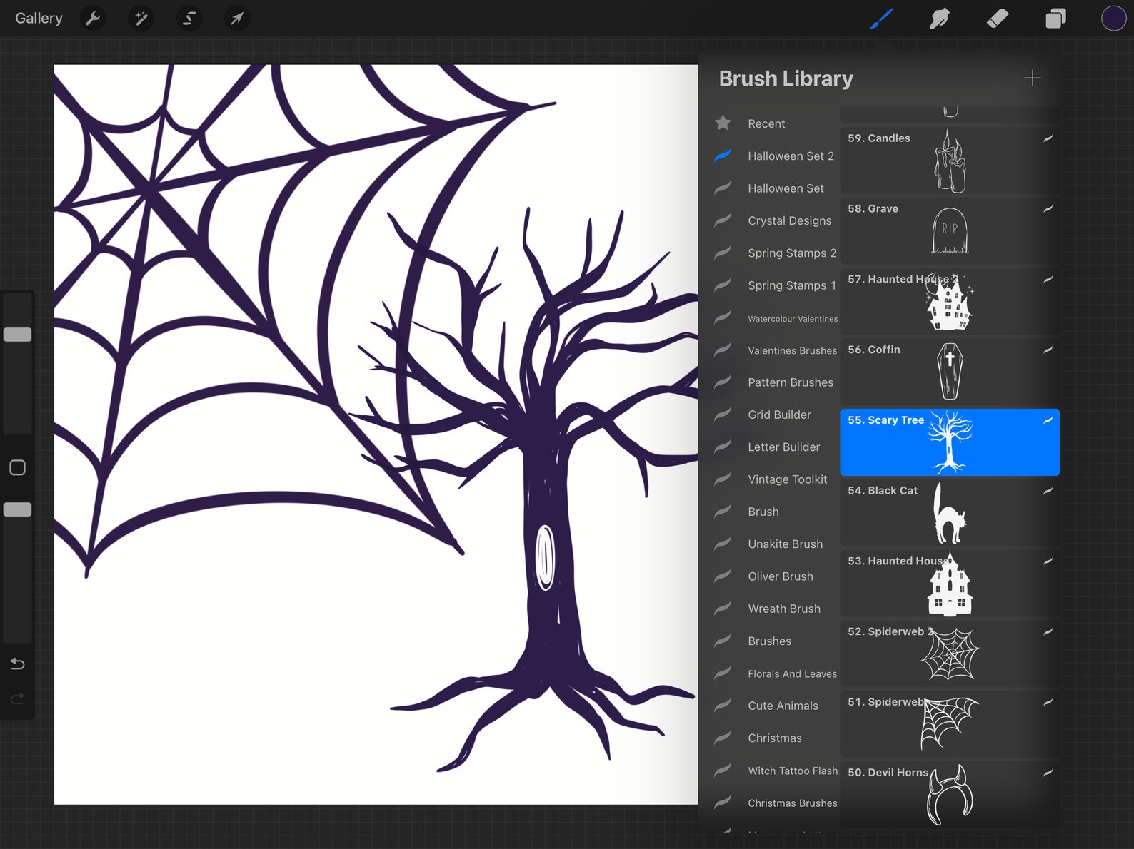 63 Halloween Procreate Brushes | Procreate Brush Set | Halloween ...