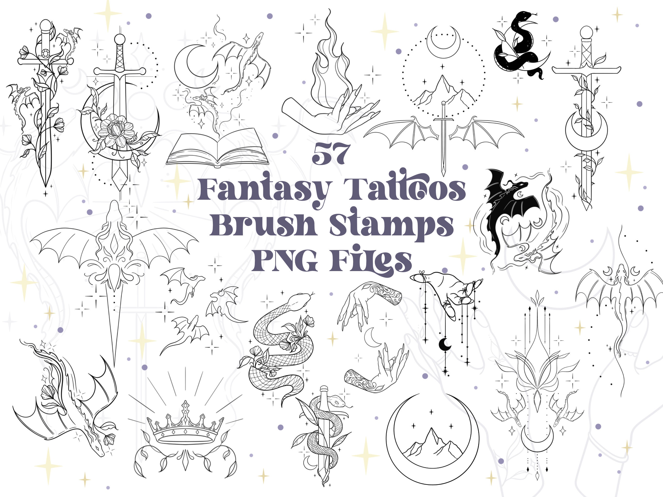 57 Fineline Fantasy Book Tattoo PNG Files | Booktok Tattoos | ACOTAR ...