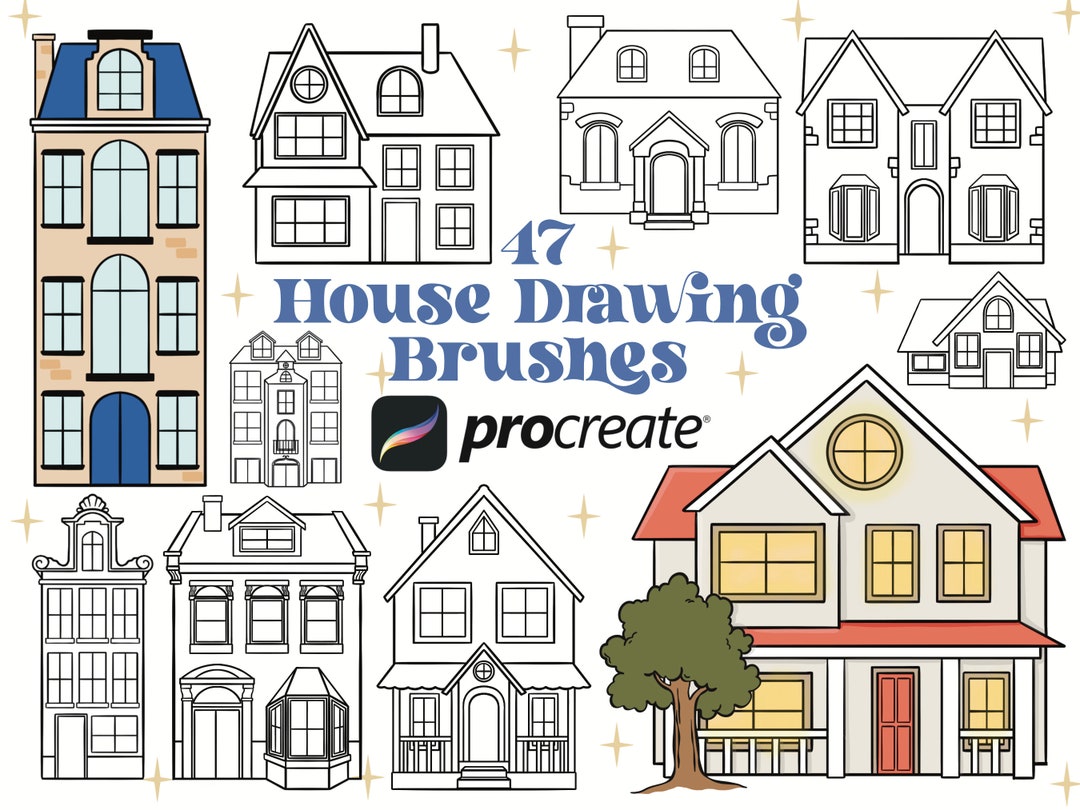 47 House Procreate Stamp Brush Set - Amsterdam Procreate | House ...