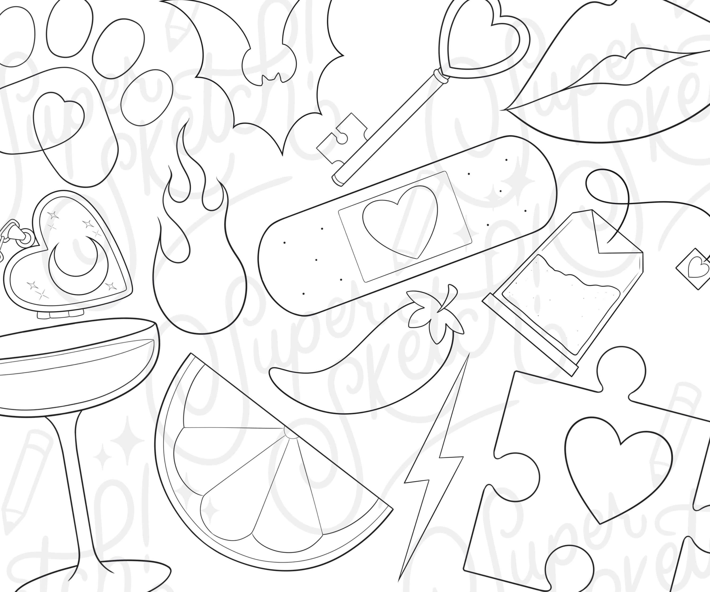 70 Tiny Tattoos Procreate Brush Stamps | Fineline Tattoos Procreate ...