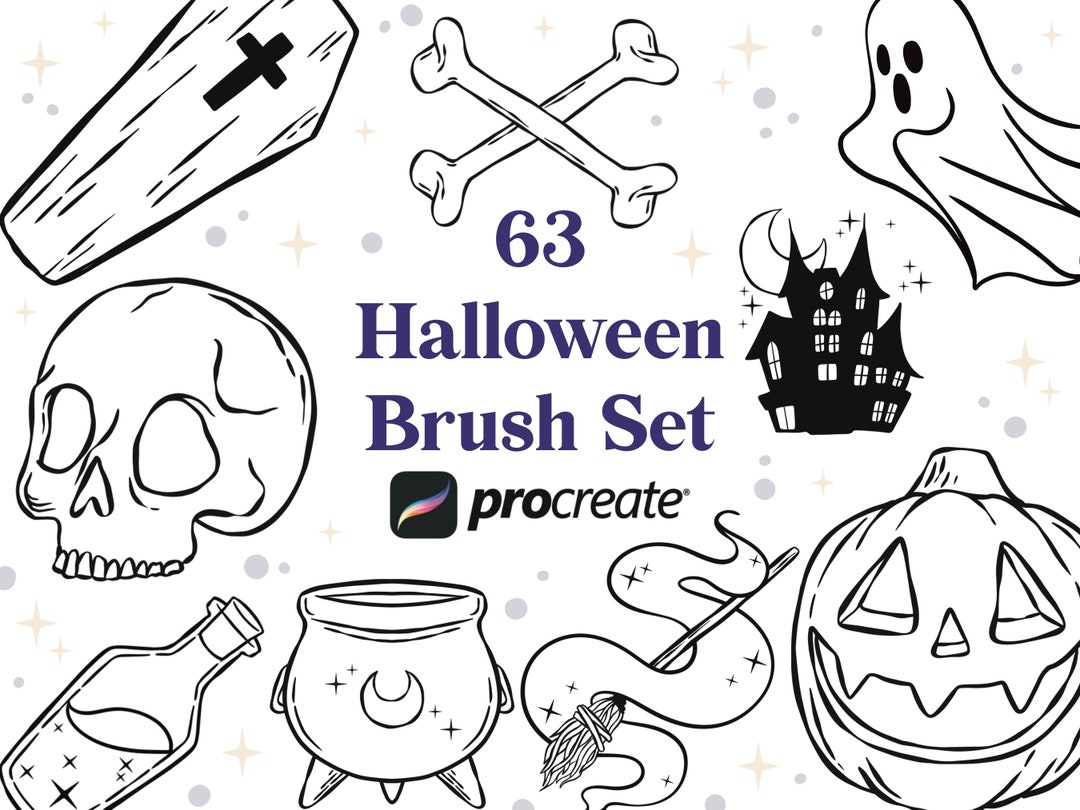 63 Halloween Procreate Brushes | Procreate Brush Set | Halloween ...