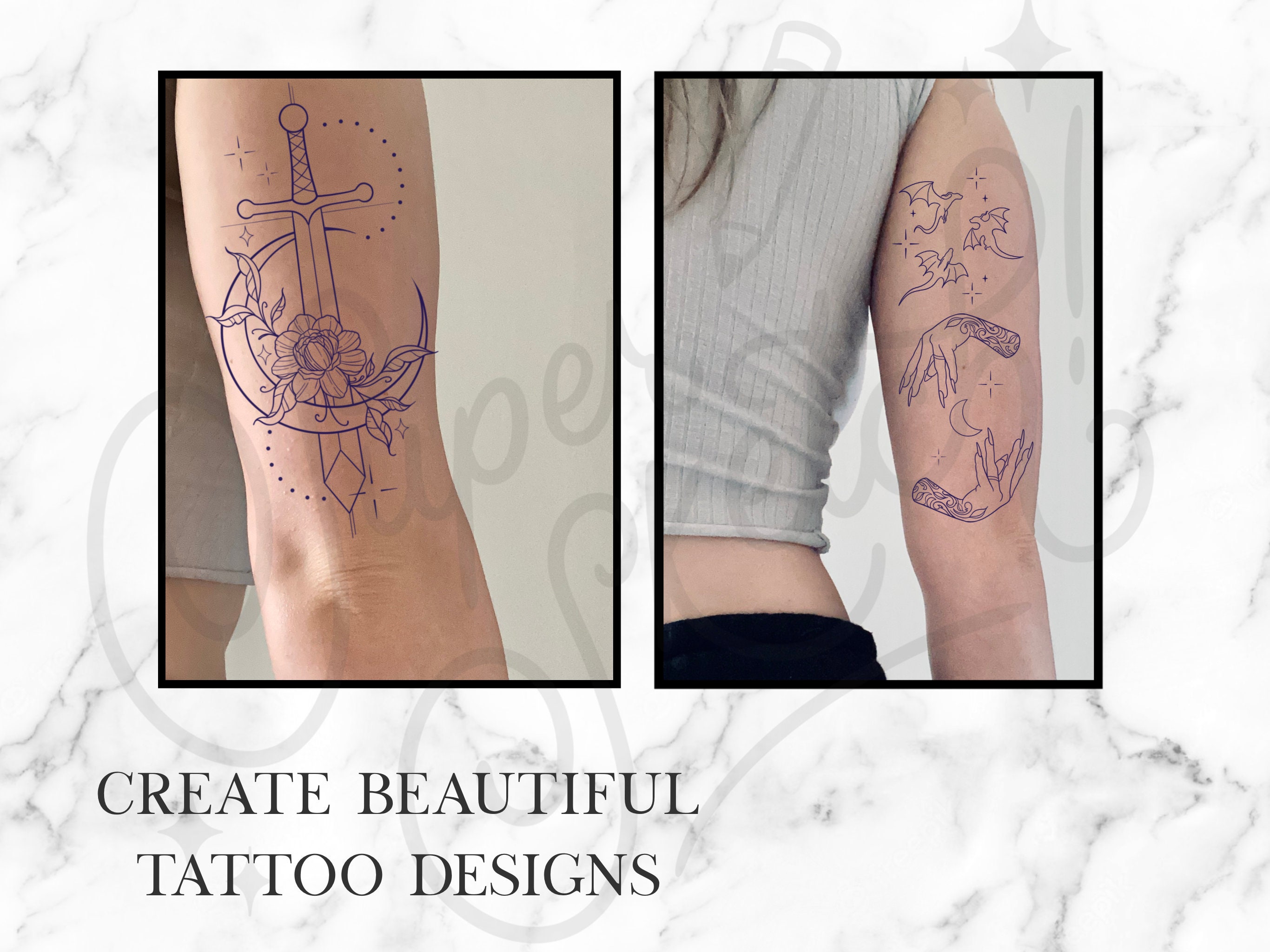 57 Fineline Fantasy Book Tattoo PNG Files | Booktok Tattoos | ACOTAR ...