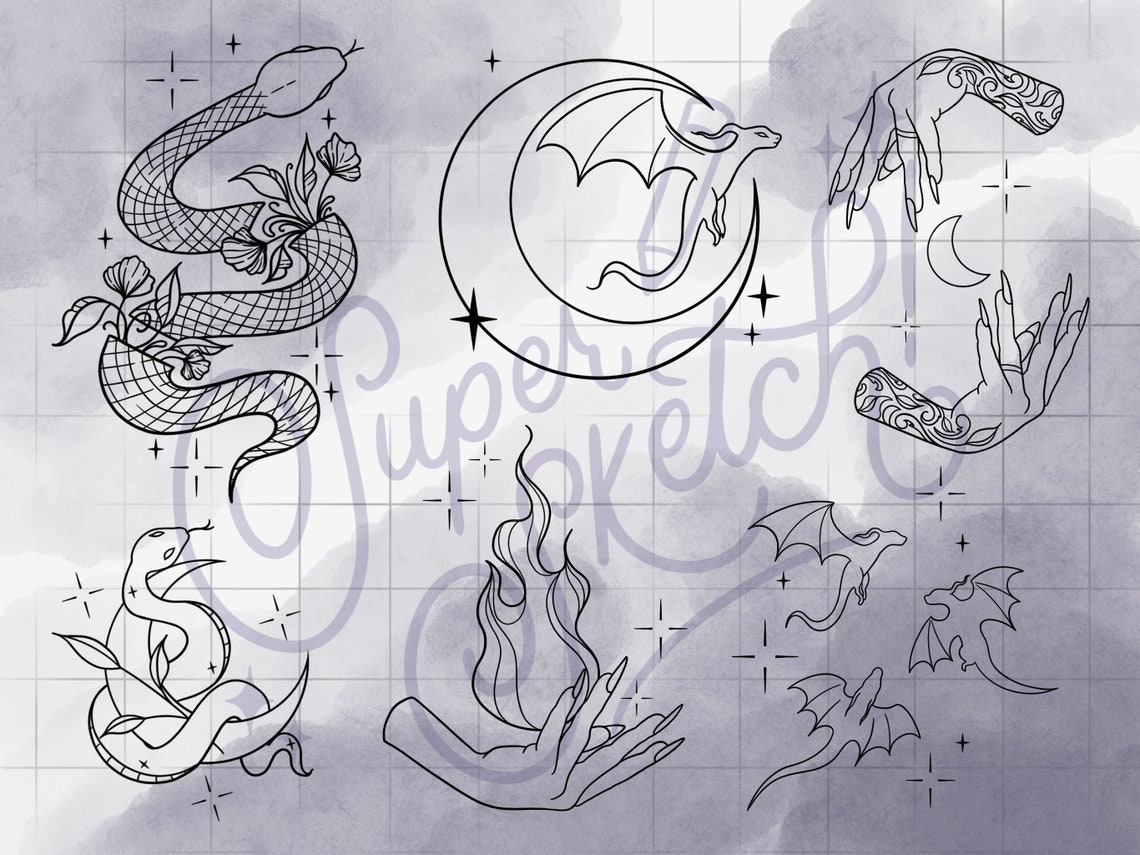 57 Fineline Fantasy Book Tattoo PNG Files | Booktok Tattoos | ACOTAR ...
