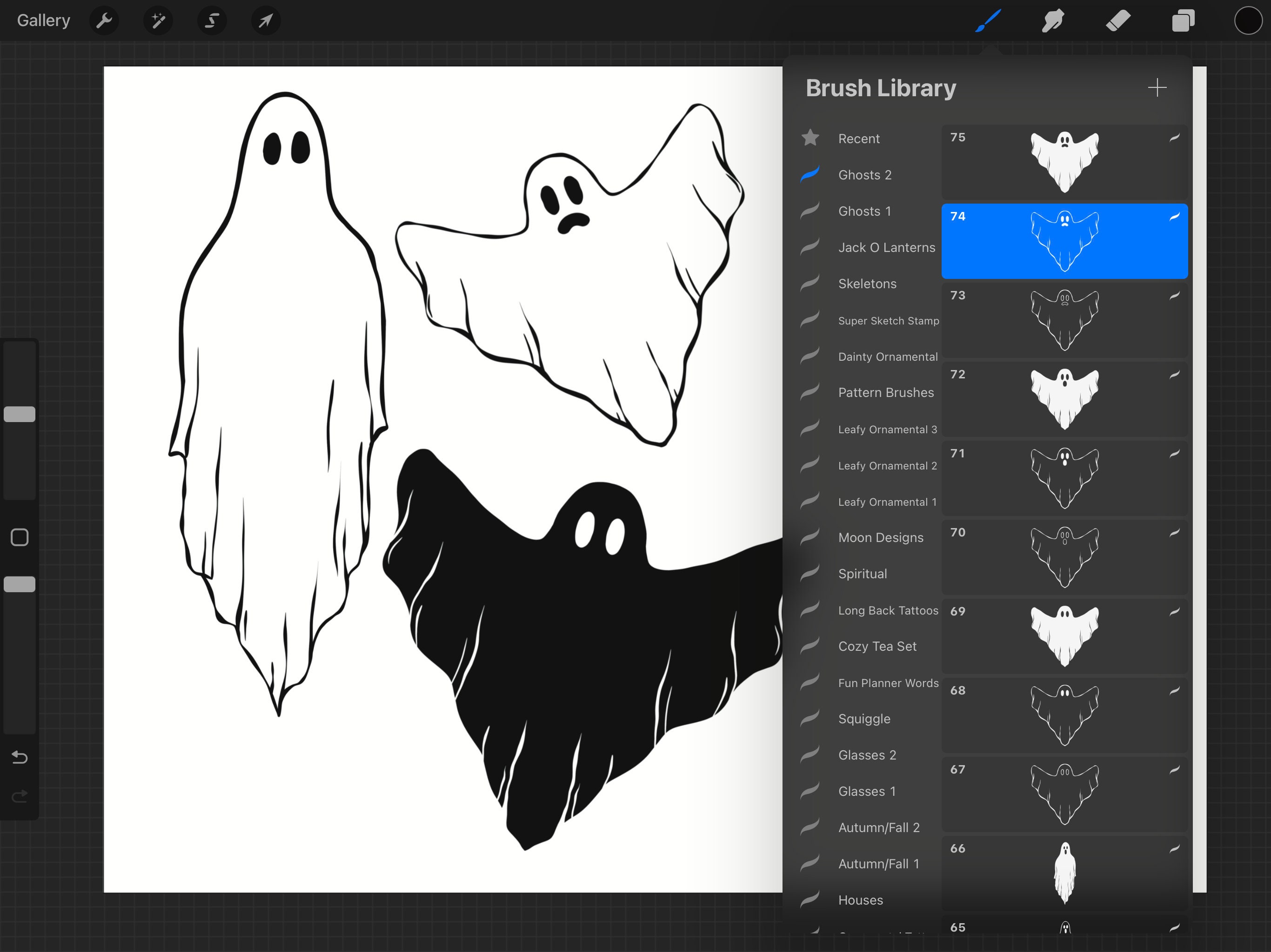 103 Ghost Procreate Brushes Halloween Procreate Stamps Spooky Brush Set ...