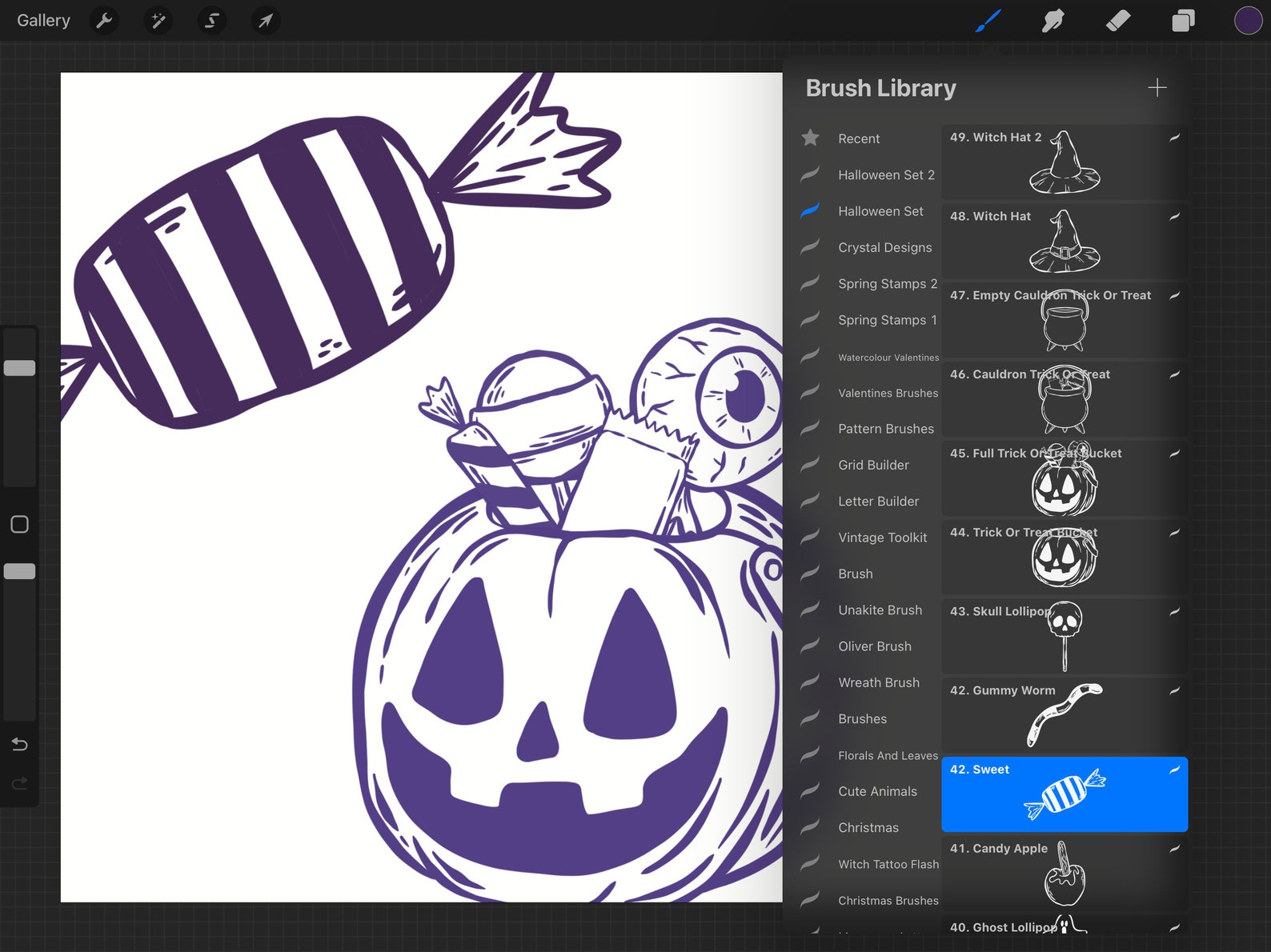 63 Halloween Procreate Brushes | Procreate Brush Set | Halloween ...