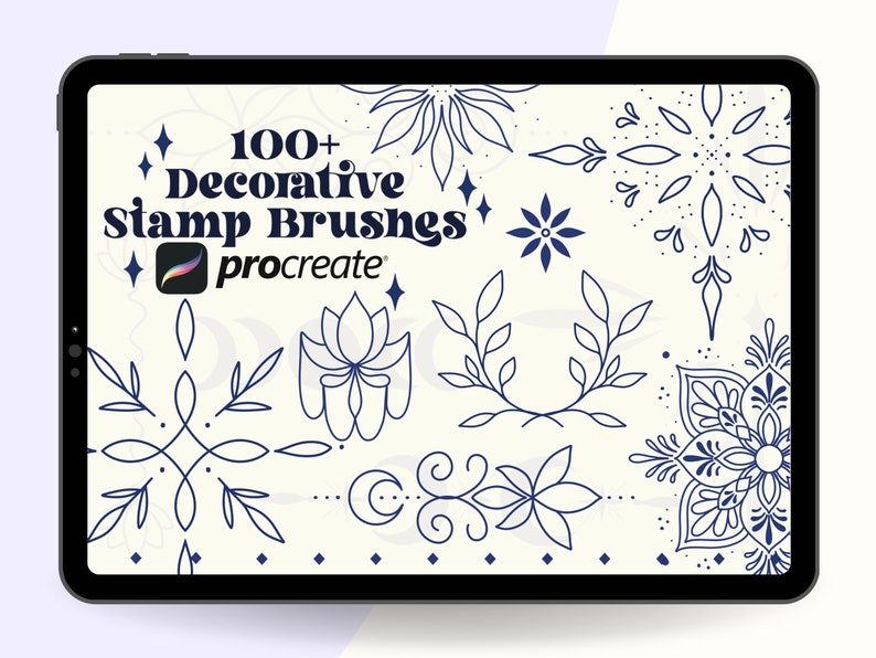 100 Decorative Procreate Brushes Ornamental Stamps Mandala Procreate ...