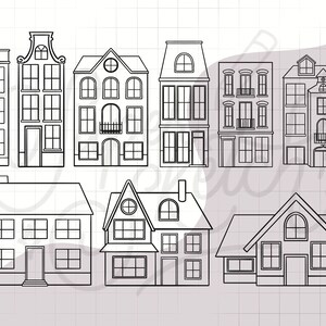 47 House Procreate Stamp Brush Set - Amsterdam Procreate | House ...