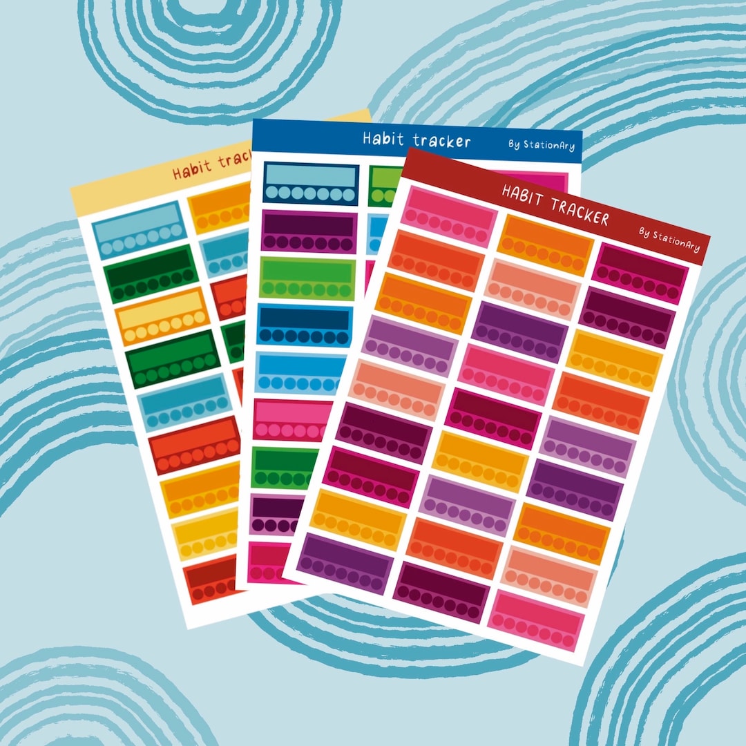 Habit Tracker Sticker Sheet Bullet Journal - Etsy