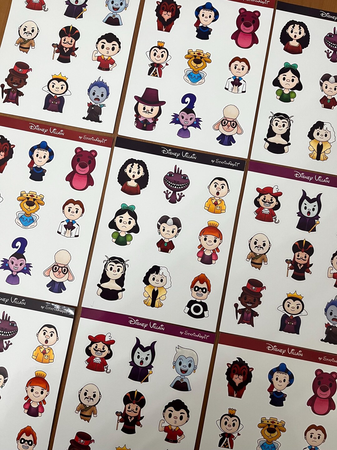 Disney Villain Sticker, Disney Villains Stickers, Cute Sticker Sheet ...