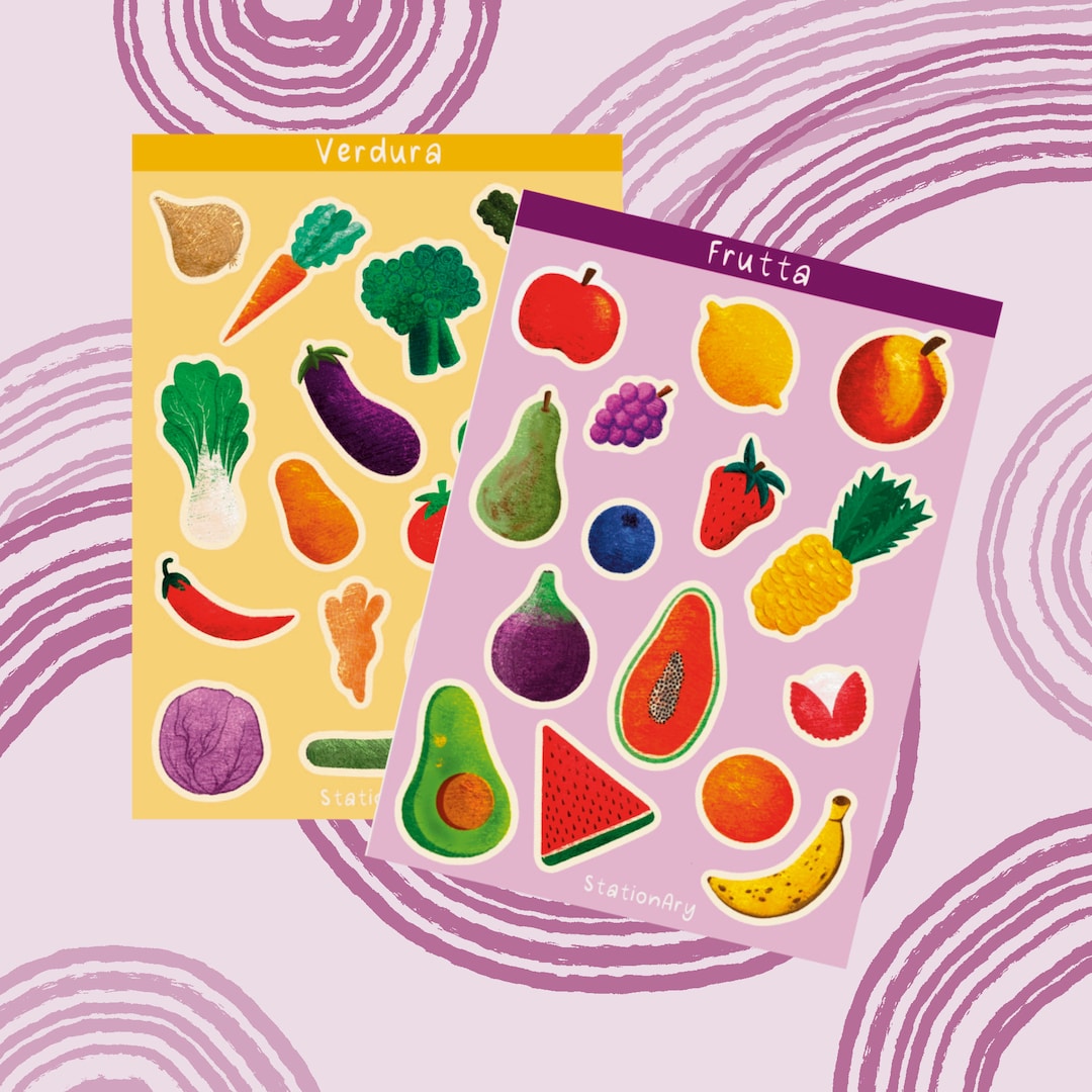 Fruit and Vegetables Stickers Sheet - Etsy