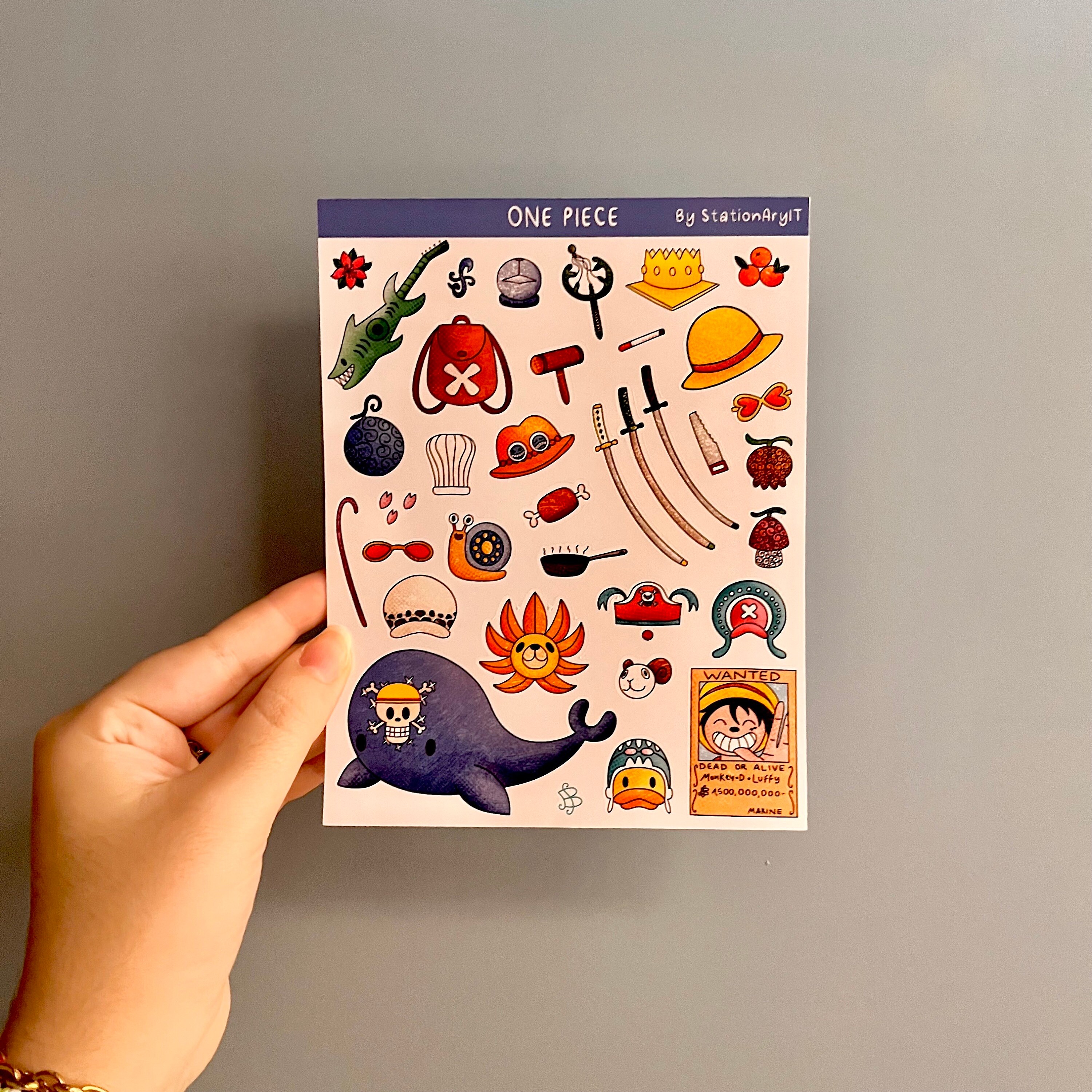One Piece Stickers Sheet, Cute Stickers, One Piece Sticker Sheet ...