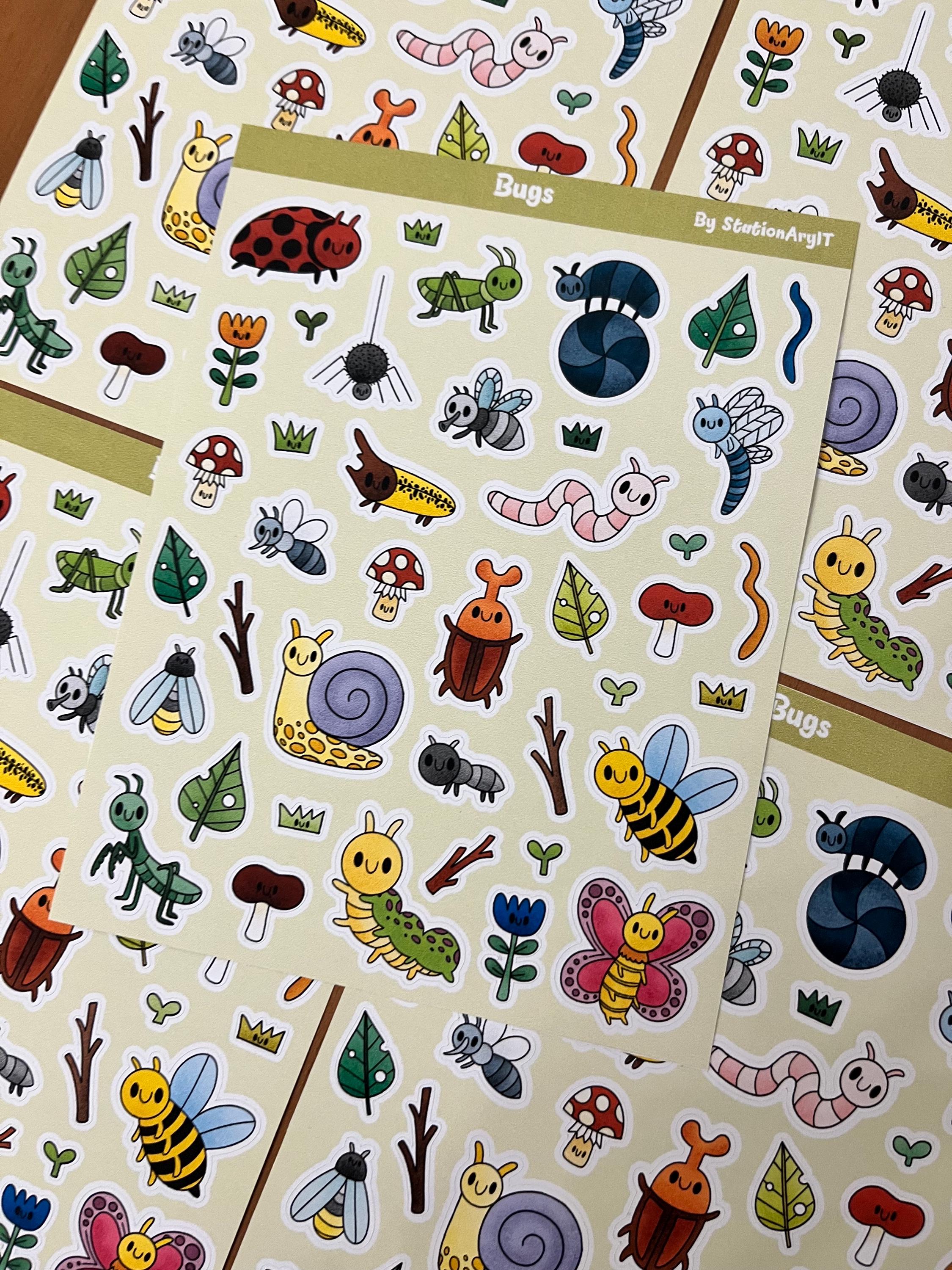 Bugs Sticker Sheet, Cute Bugs, Bullet Journal - Etsy