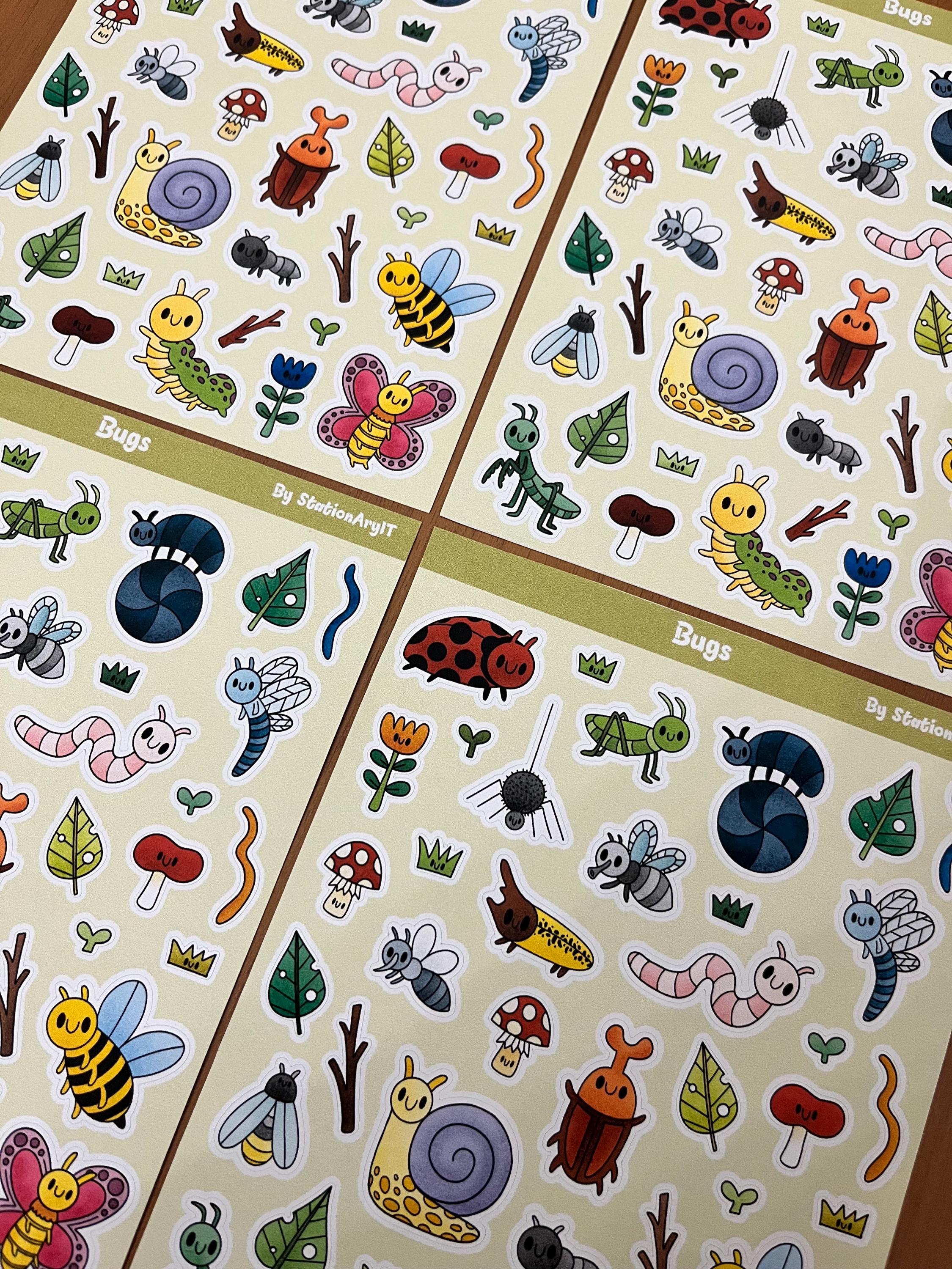 Bugs Sticker Sheet, Cute Bugs, Bullet Journal - Etsy