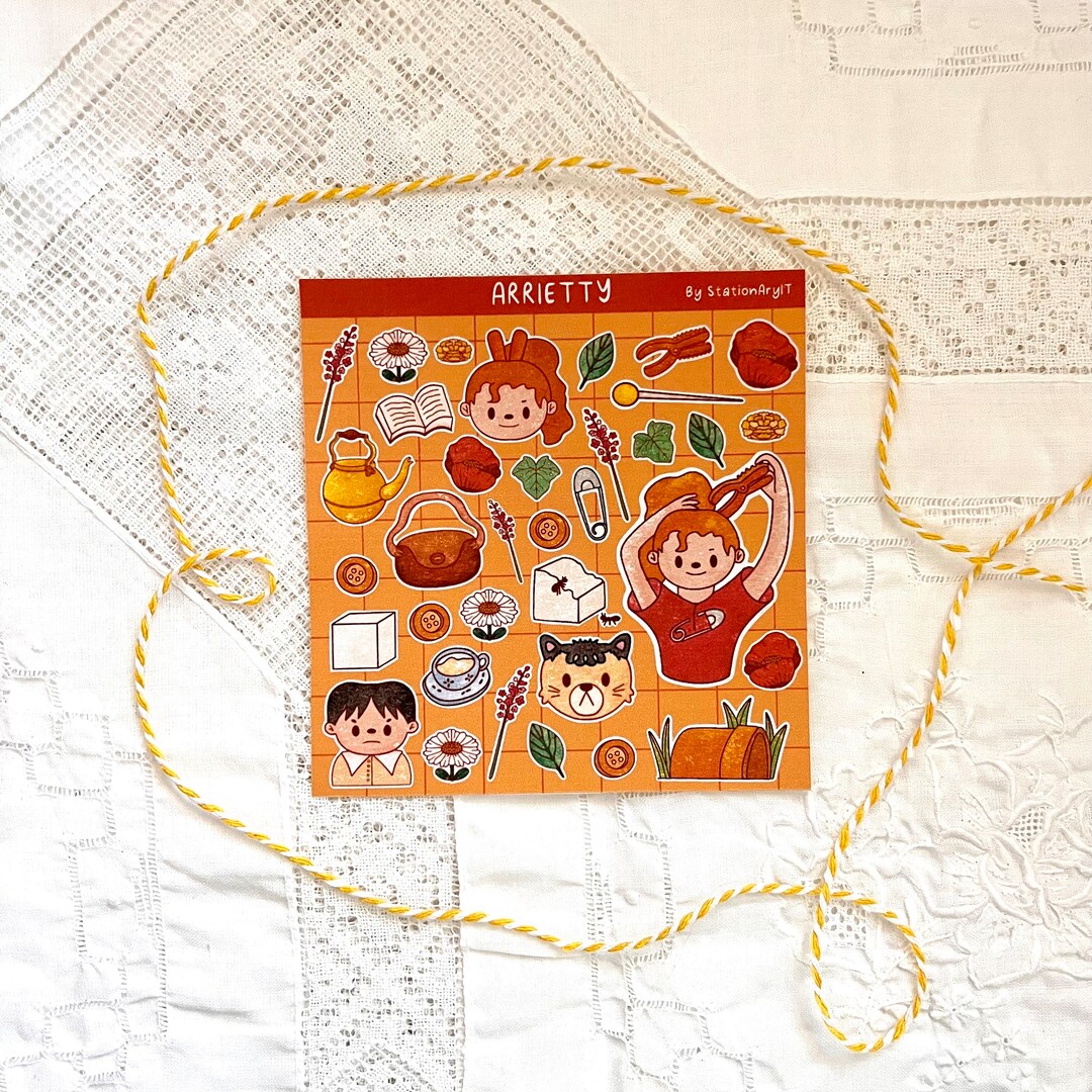 Arrietty Studio Ghibli Stickers Sheet, Cute Stickers, Studio Ghibli ...