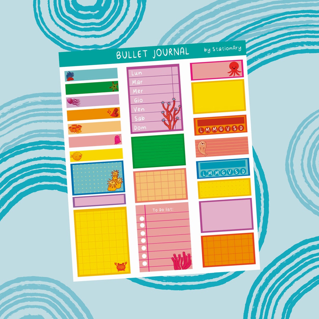 Bullet Journal Mermaid - Sticker Sheet - Etsy