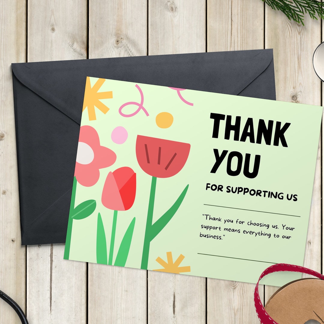 Thankyou Card for You Business | Appreciation Card - Etsy