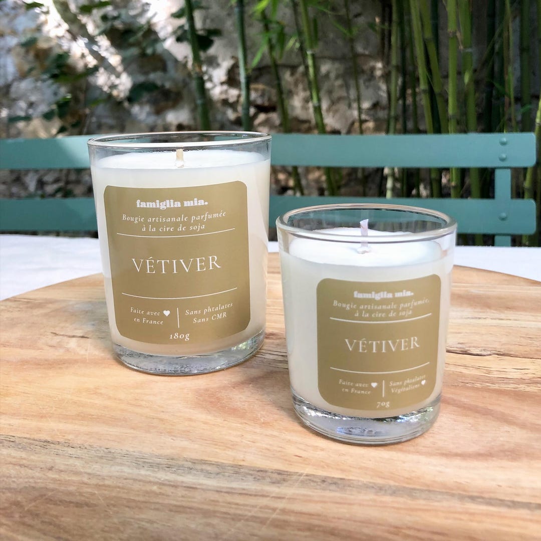 Vetiver - Handcrafted Scented Candle, Made With Soy Wax • 100% Natural ...