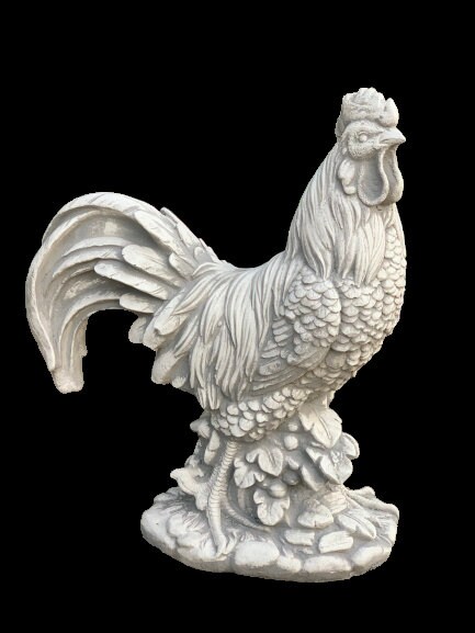 Standing Detailed Rooster Statue Concrete Massive Rooster - Etsy