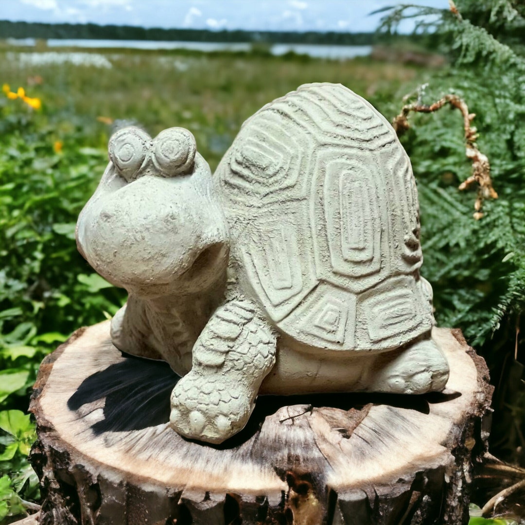 Standing Bug Eyed Turtle Statue Concrete Turtle With Big Eyes - Etsy