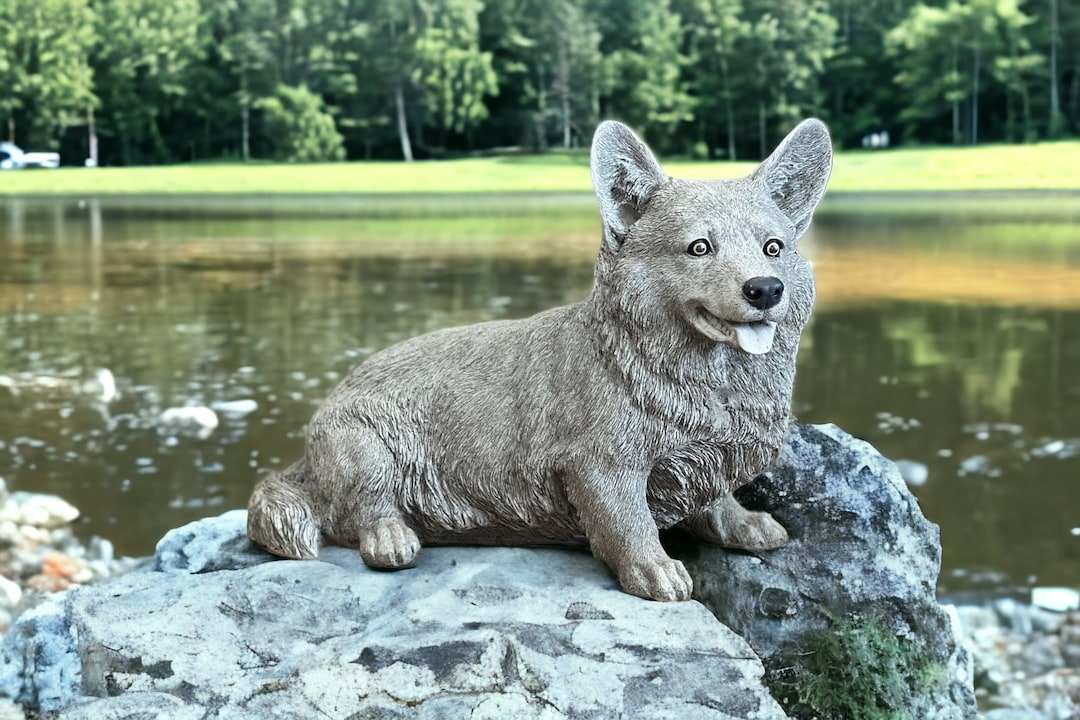 Corgi Stone Memorial Statue Detailed Corgi Sculpture Dog Lover - Etsy