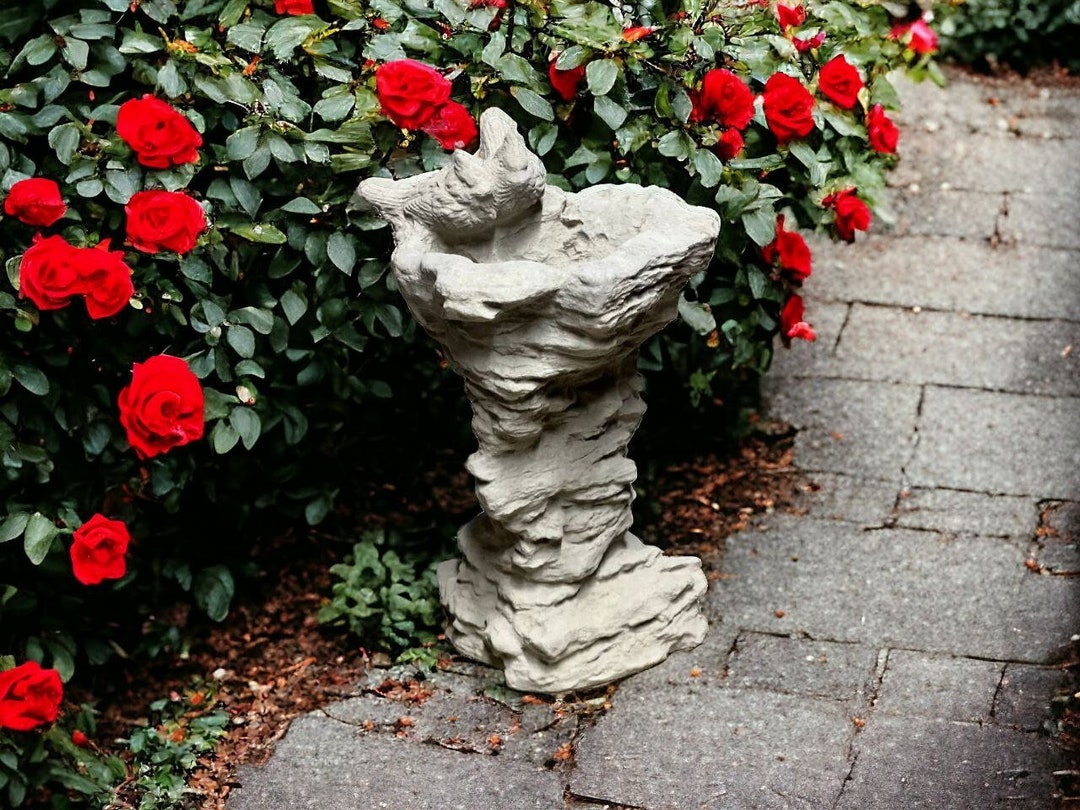 Two Cardinal Birds Sitting on Water Drinker Figure Cardinal Couple on ...