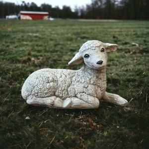 Laying Lamb Statue Laying Sheep Figurine Farm Animal Sculpture - Etsy