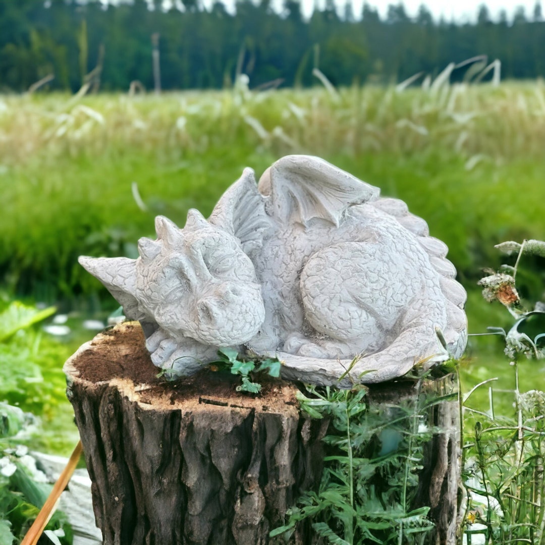 Sleeping Dragon Statue Detailed Resting Dragon Figurine Handmade Zen ...